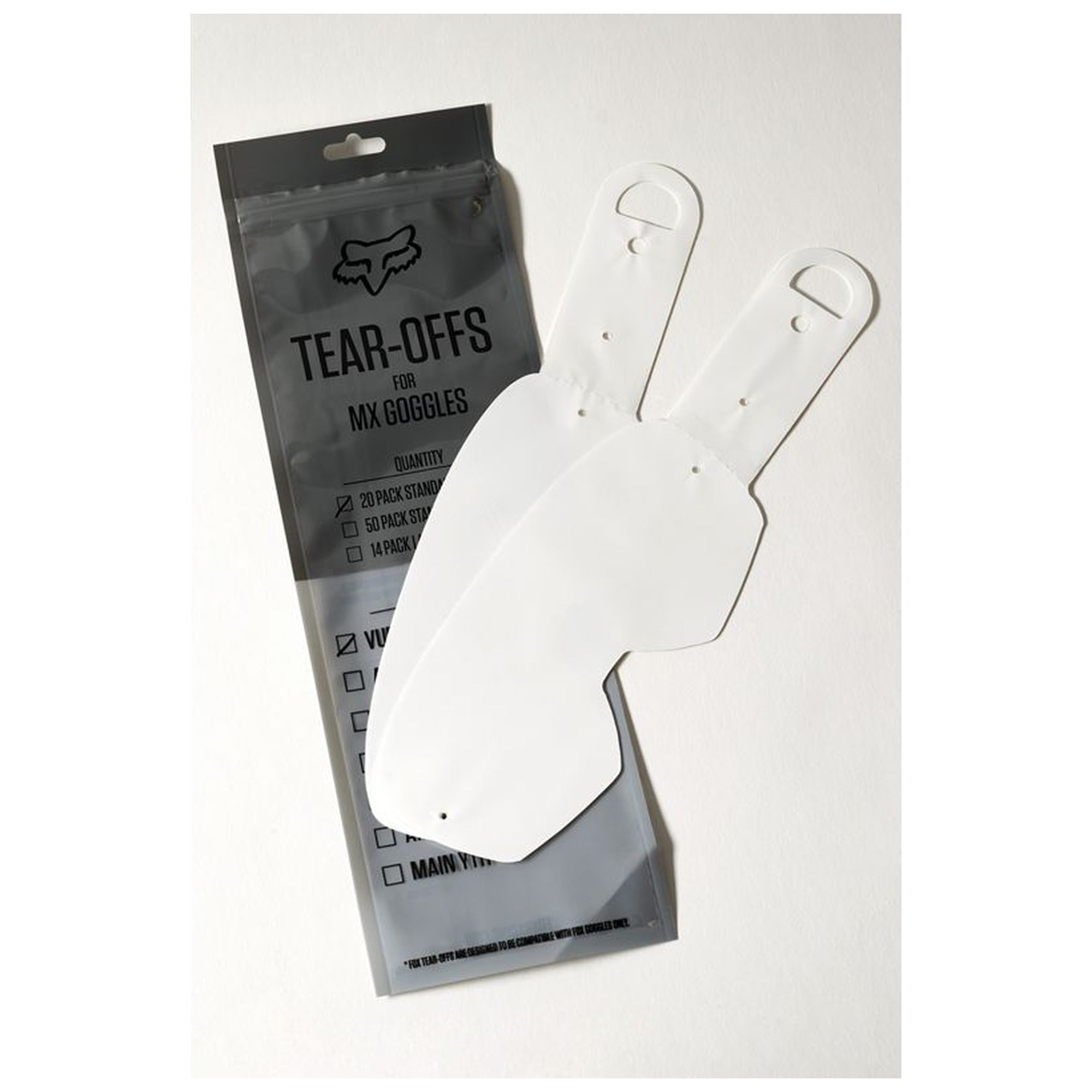 Fox Vue Tear-Offs - 20pk Clear - Mtbstore.se